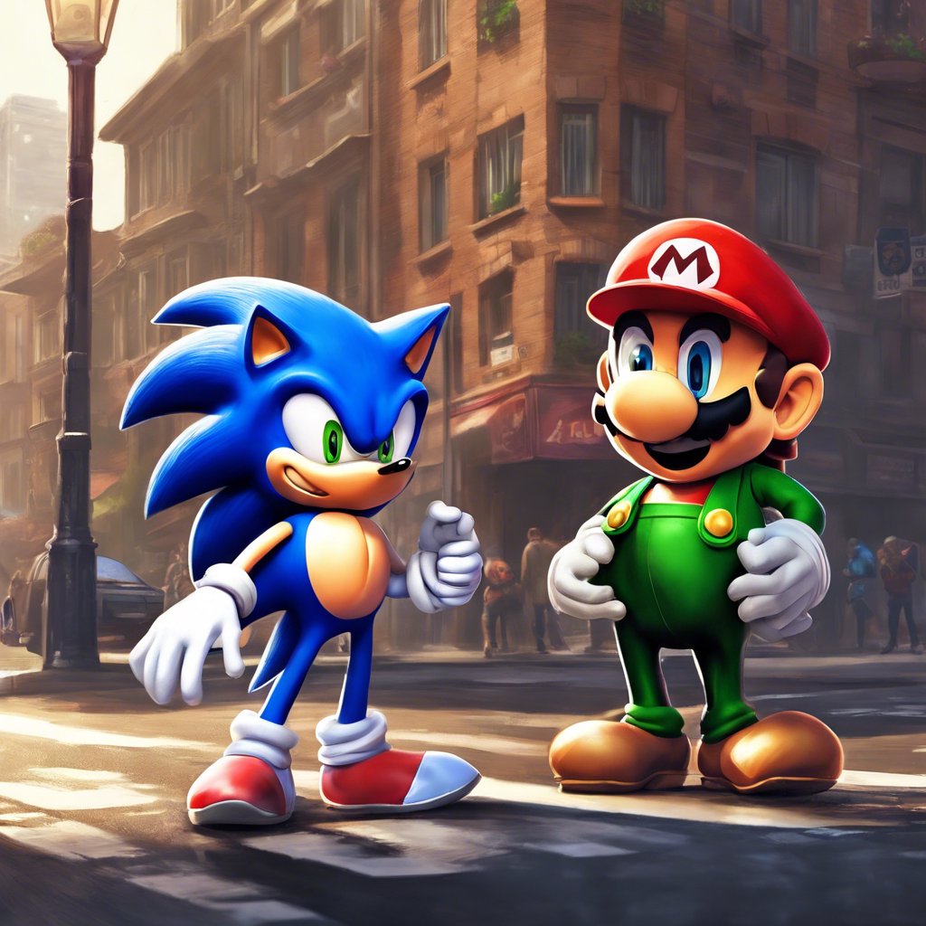 Sonic the hedgehog and super Mario Fanart