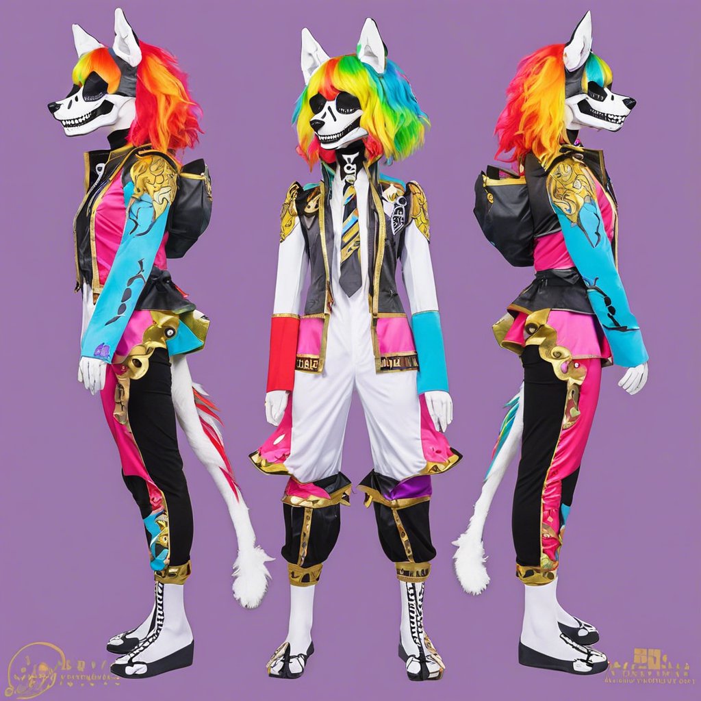 skull dog fursuit at multiple angles Fanart