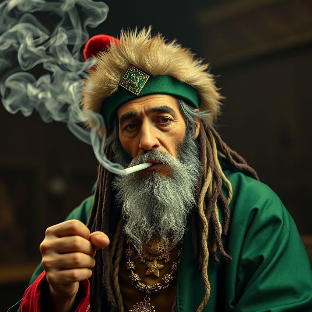Smoking pope with Rasta | Fanart