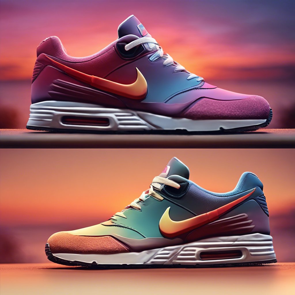 Sunset Sneakers: Colors and gradients mimicking Fanart