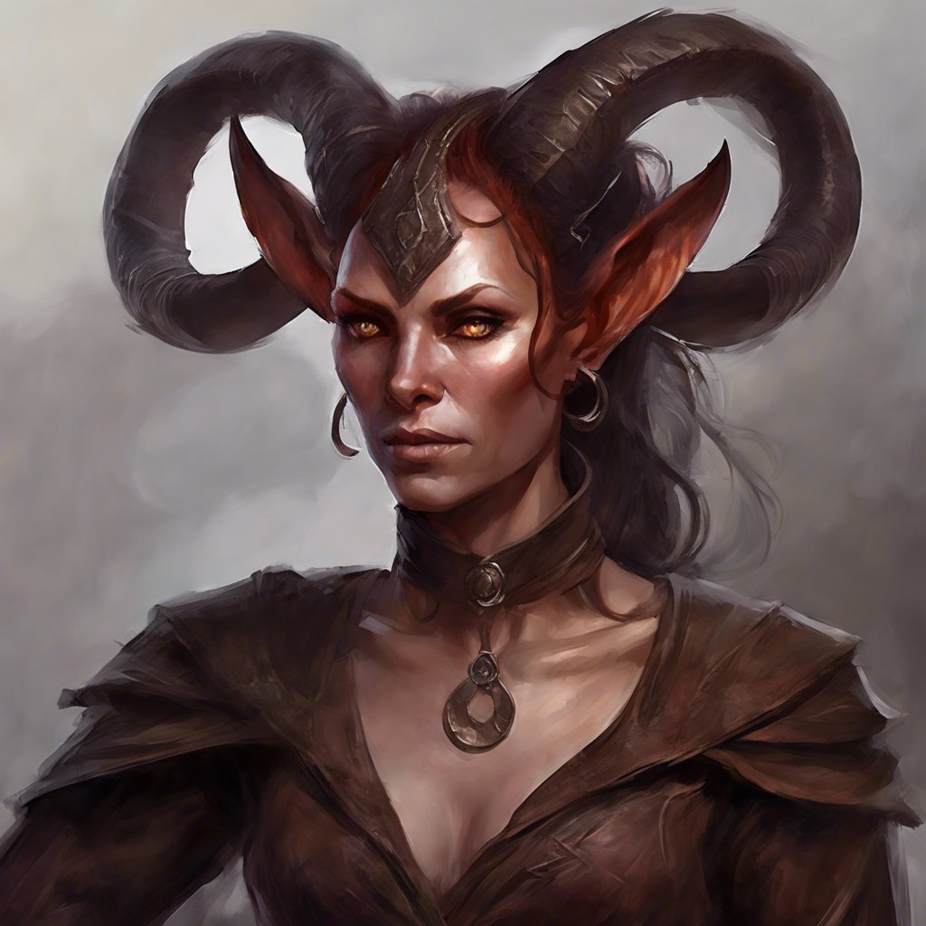 a tiefling woman in her early Fanart