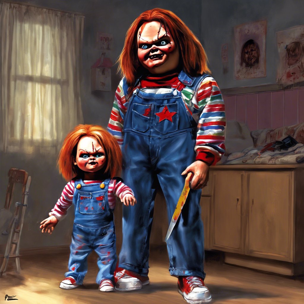 Chucky with makeup on him Chuckys Fanart