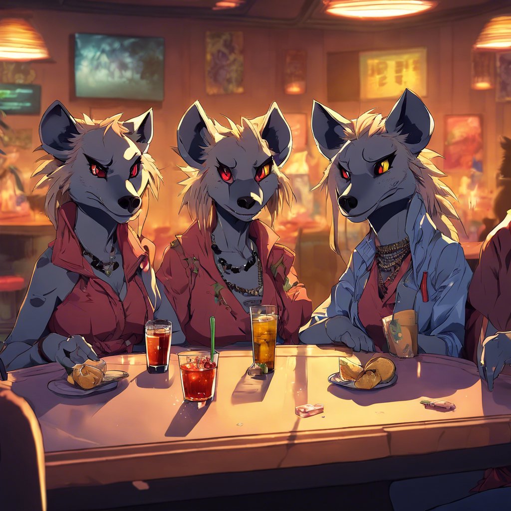 Group of female hyenas at the | Fanart