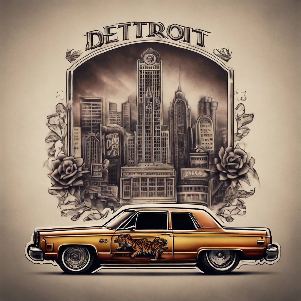 Detroit downtown , 70s custom Lowrider, Fanart