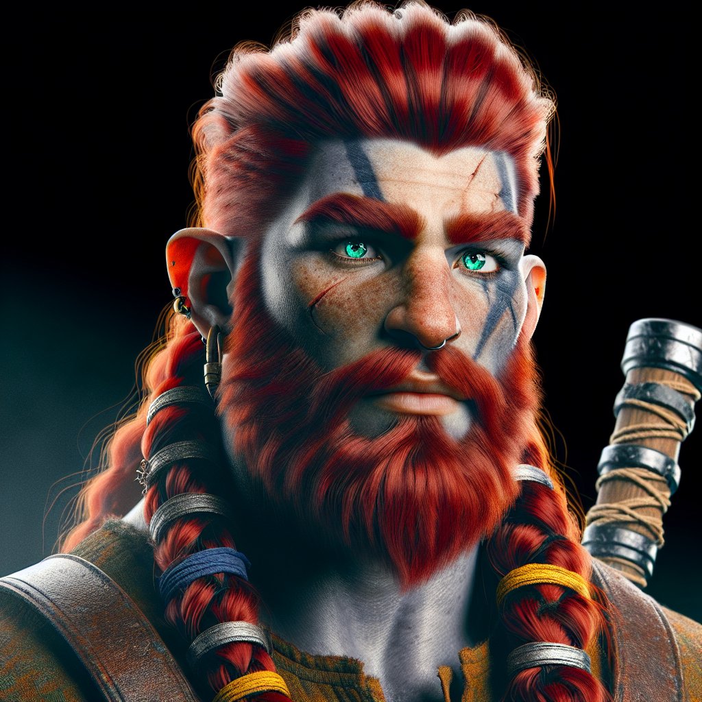 A plus size muscular female dwarf. Fanart